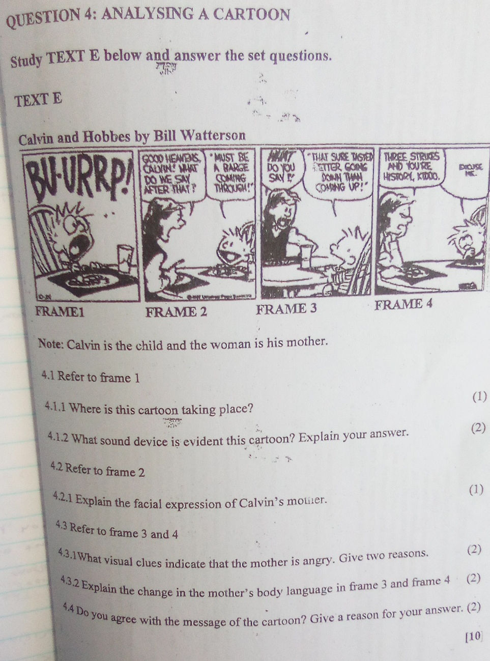 QUESTION 4: ANALYSING A CARTOON Study TEXT E