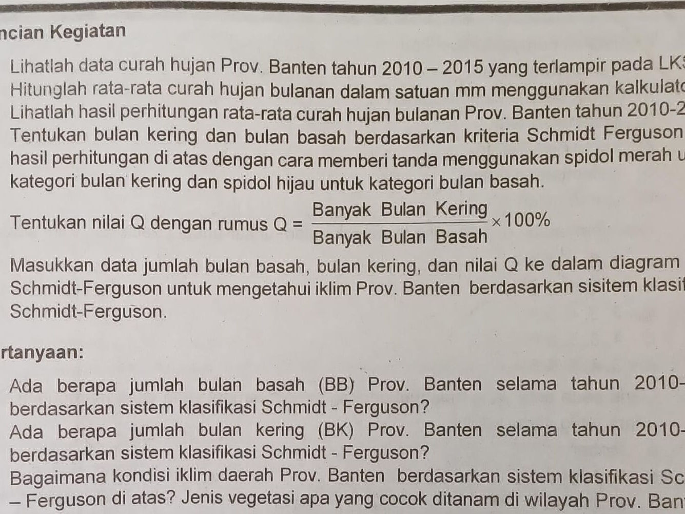 Tentukan nilai Q dengan rumus $Q = {Banyak | StudyX