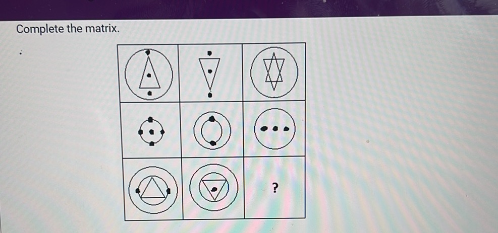 Complete the matrix. There is a 3x3 matrix | StudyX