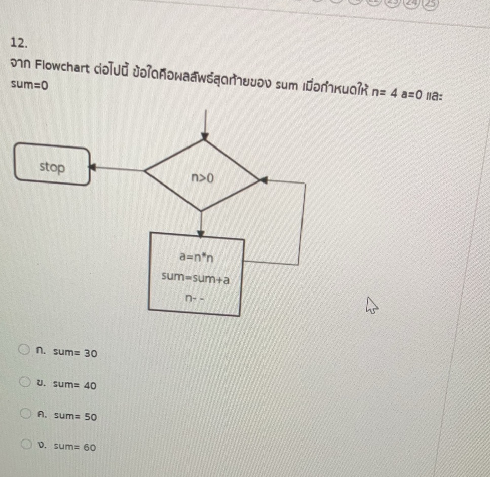 12. จาก Flowchart ต่อไปนี้ | StudyX