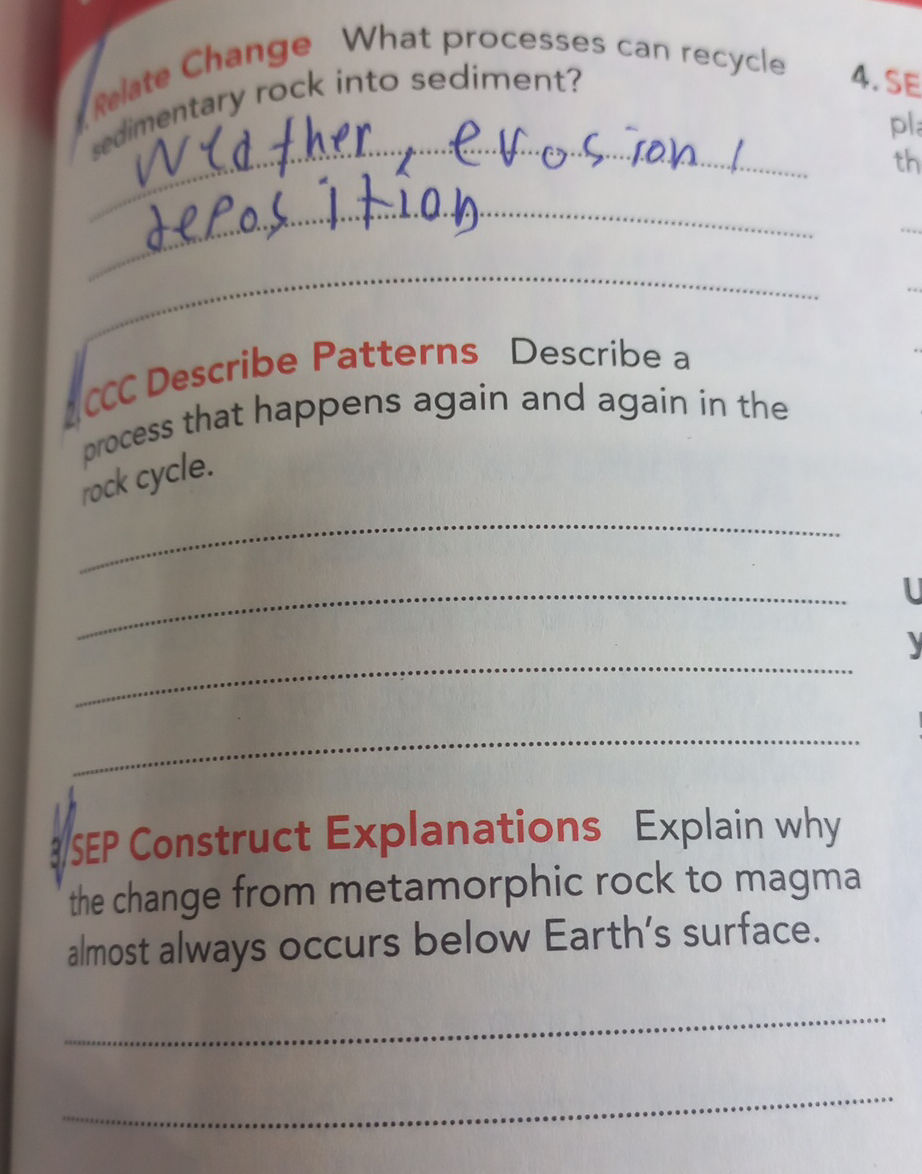 What processes can recycle sedimentary rock | StudyX