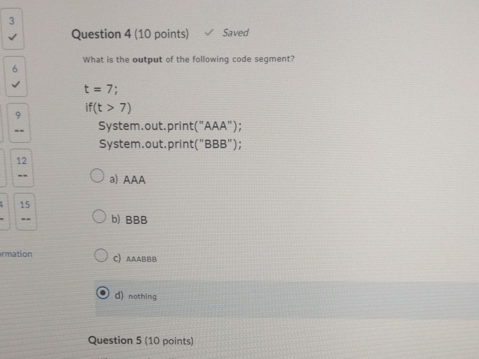 What is the output of the following code | StudyX