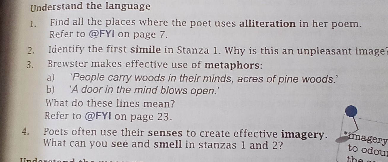 1. Find all the places where the poet uses | StudyX