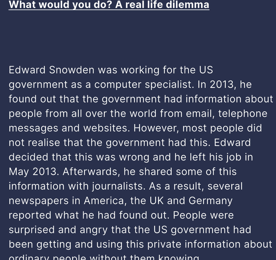 What would you do? A real life dilemma | StudyX