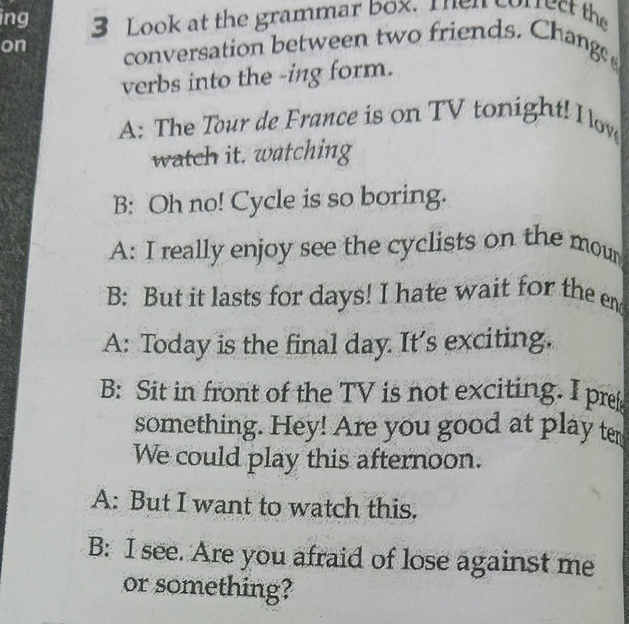 3 Look at the grammar box. Then correct the | StudyX