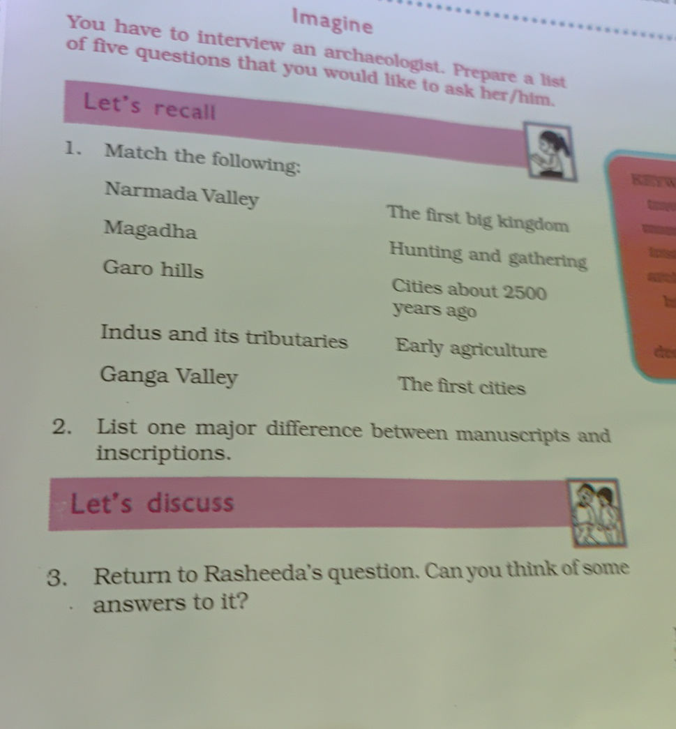 1. Match the following: Narmada Valley The | StudyX