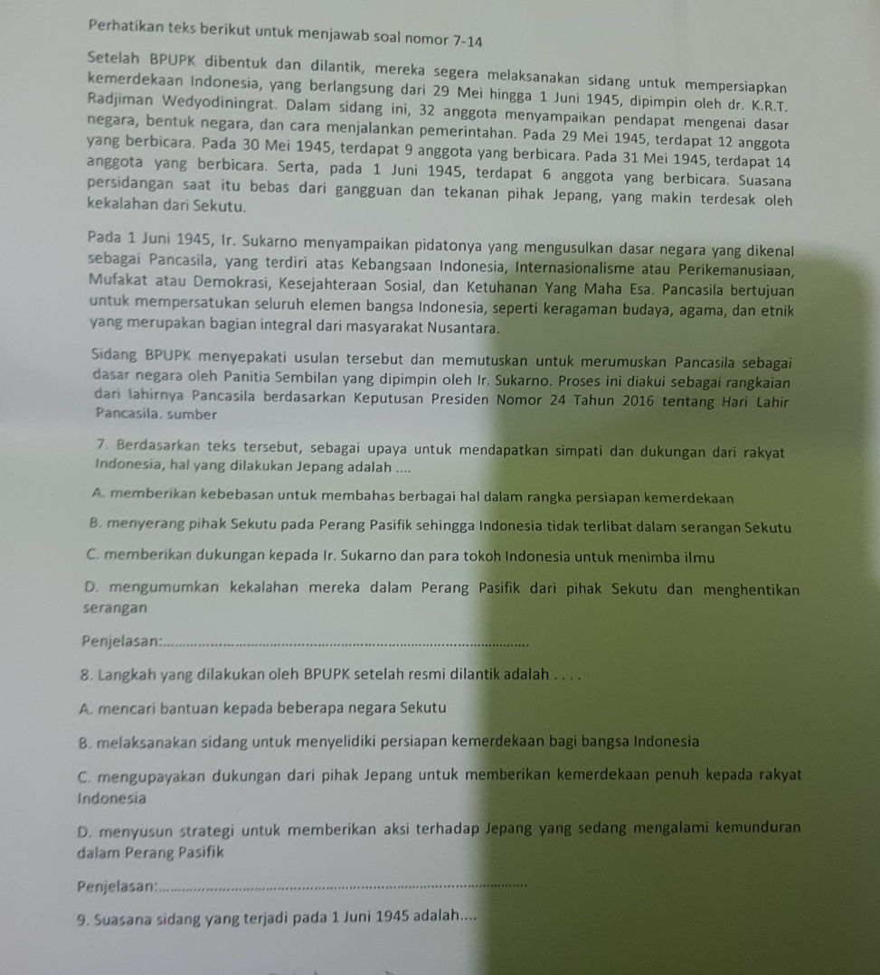 7. Berdasarkan teks tersebut, sebagai upaya | StudyX