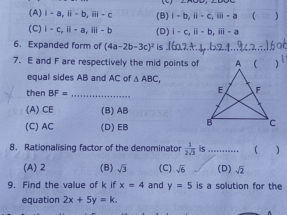 7. E and F are respectively the mid points | StudyX