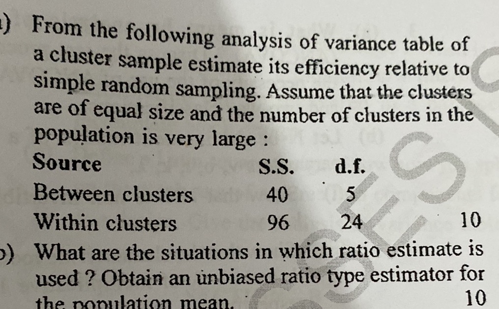 a) From the following analysis of variance | StudyX