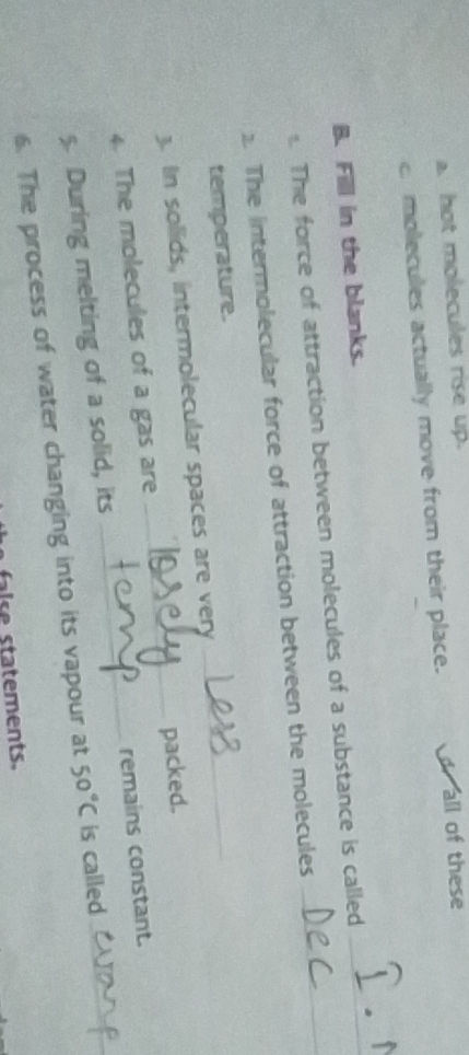 B. Fill in the blanks. 1. The force of | StudyX