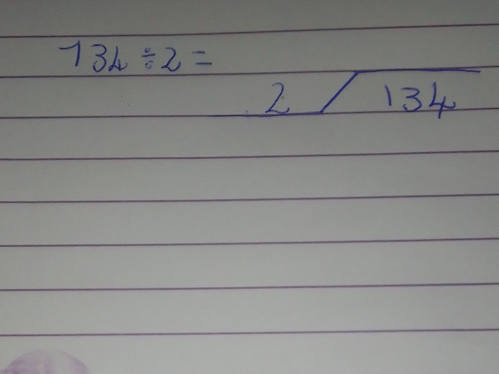 Division of 134 by 2 | StudyX