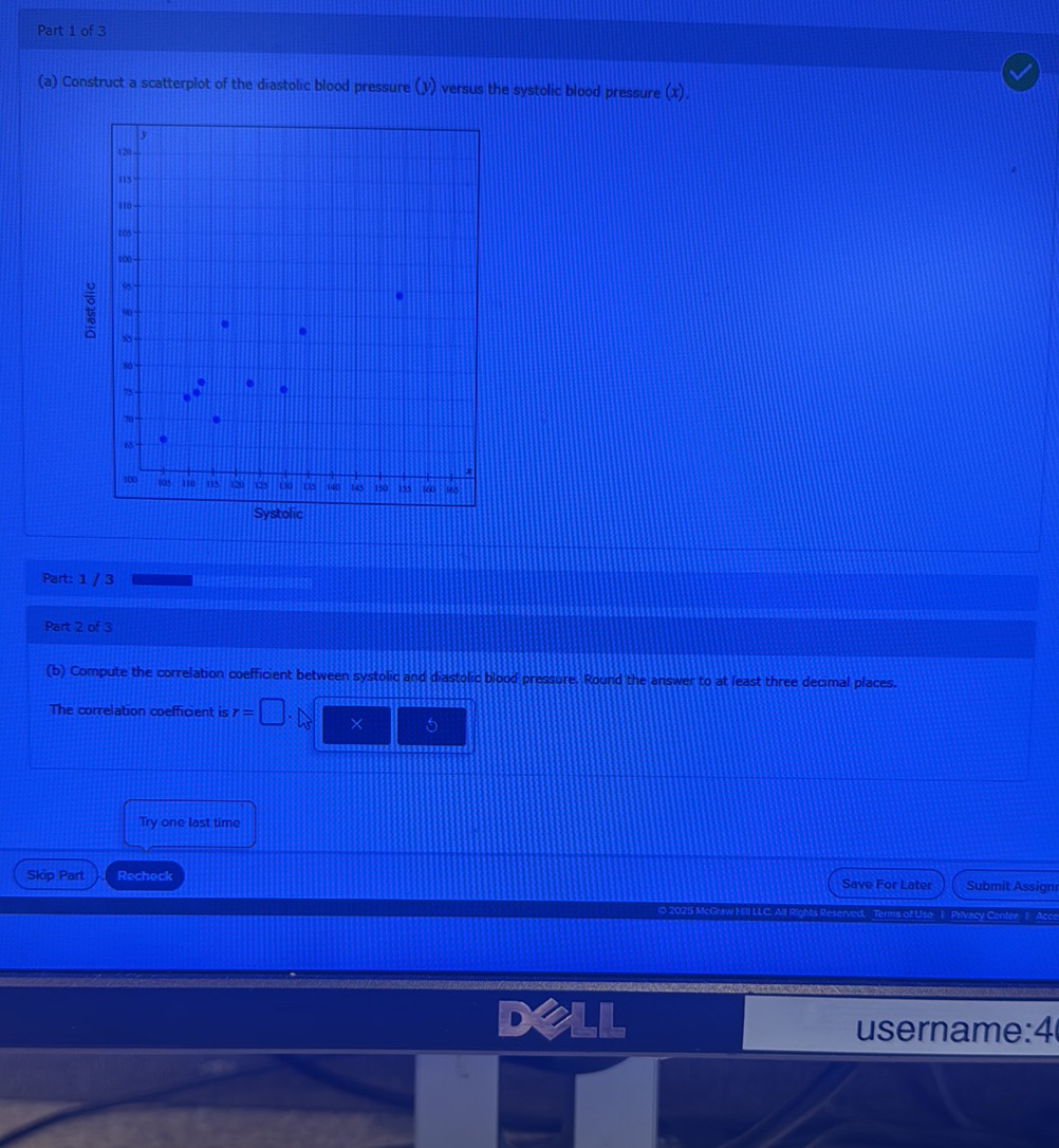 (a) Construct a scatterplot of the diastolic | StudyX