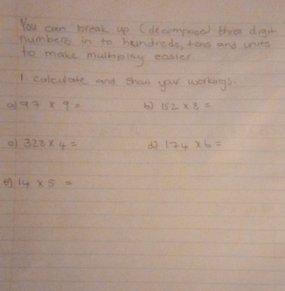 You can break up (decompose) three digit | StudyX