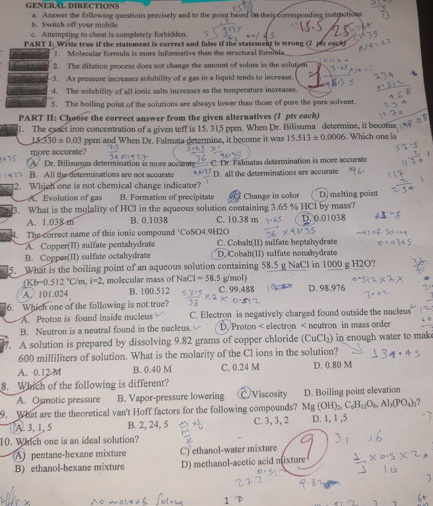 PART I: Write true if the statement is | StudyX