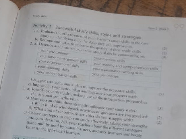 Activity 1 Successful study skills, styles | StudyX