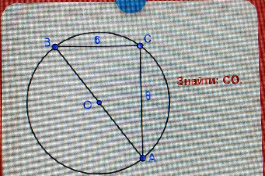 Find CO. In the image, a circle is shown | StudyX