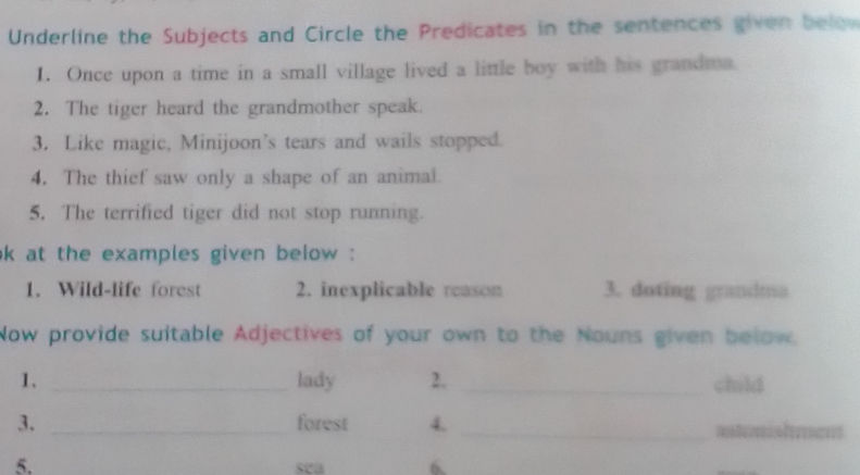 Underline the Subjects and Circle the | StudyX