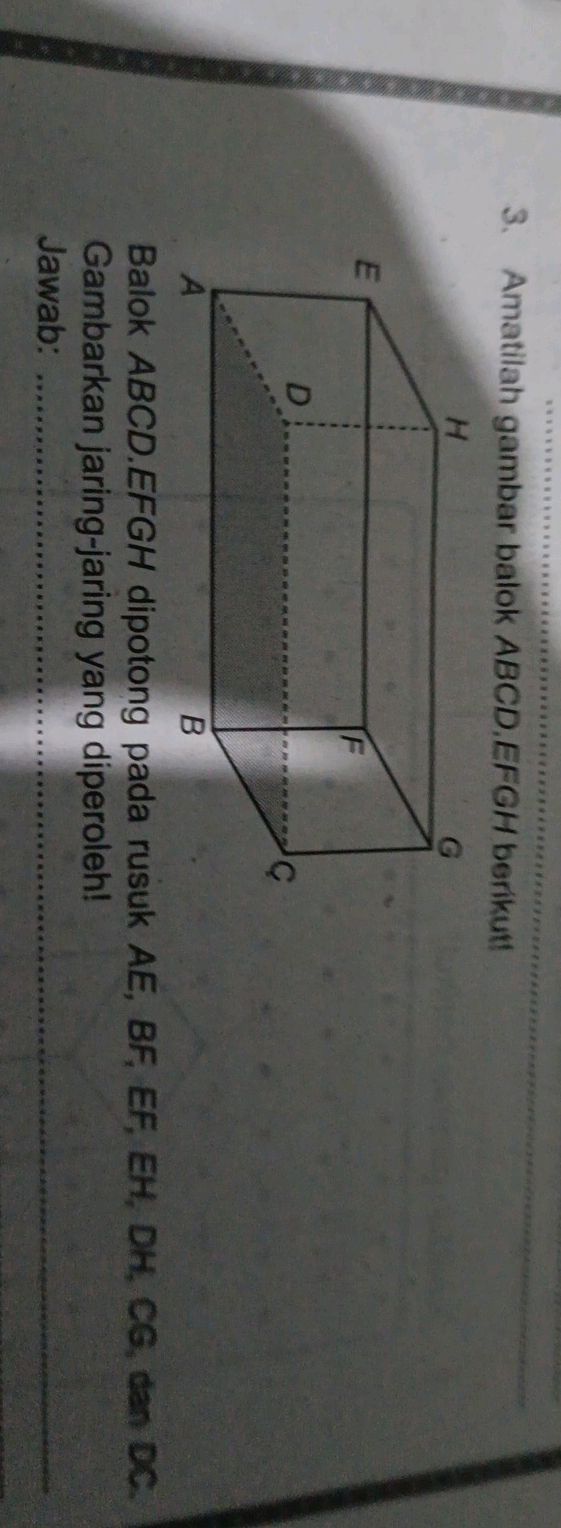 3. Amatilah gambar balok ABCDEFGH berikut! | StudyX