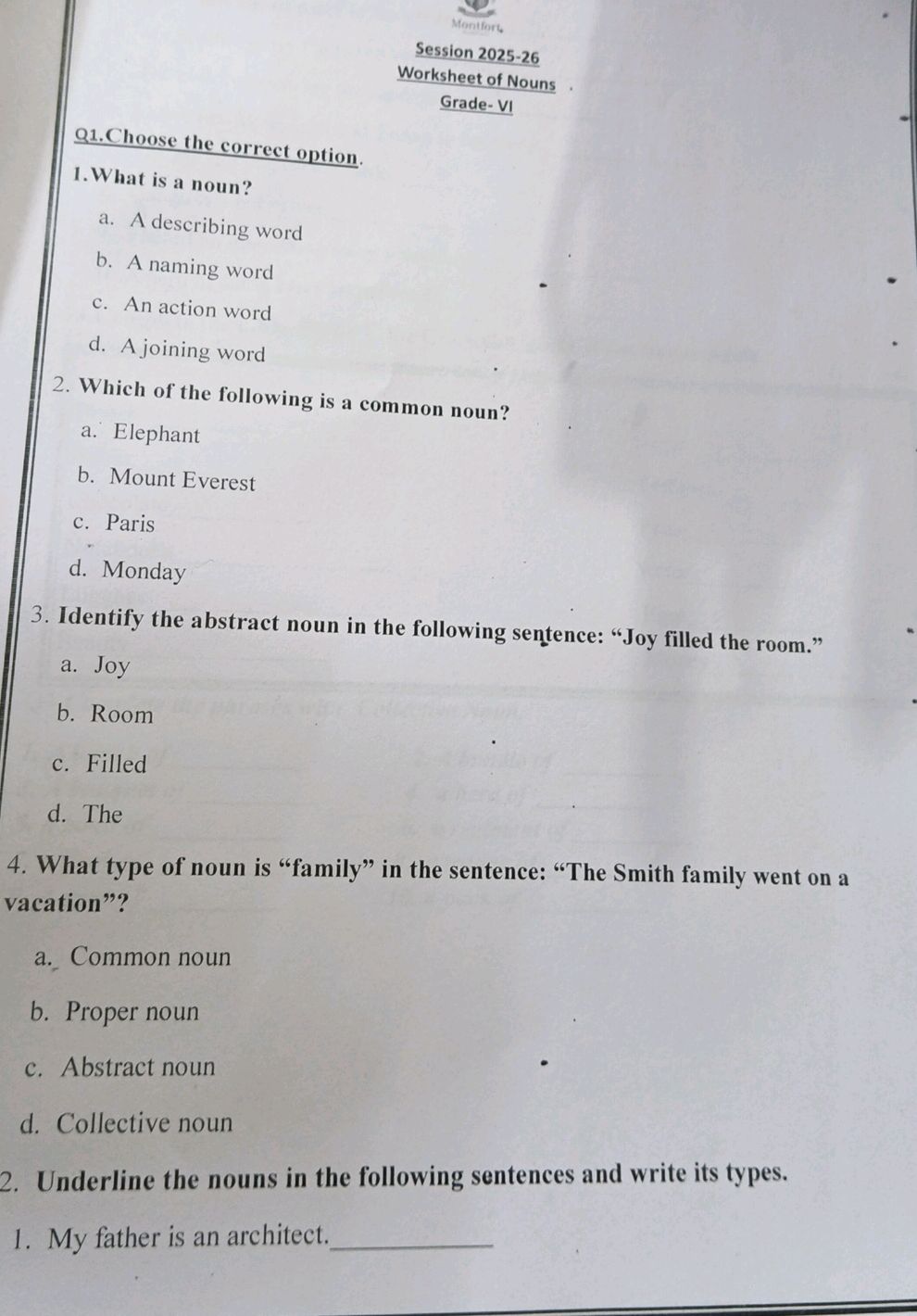 Q1. Choose the correct option. 1. What is a | StudyX