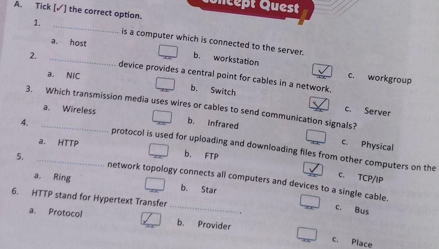 A. Tick [ ] the correct option. 1. is a | StudyX