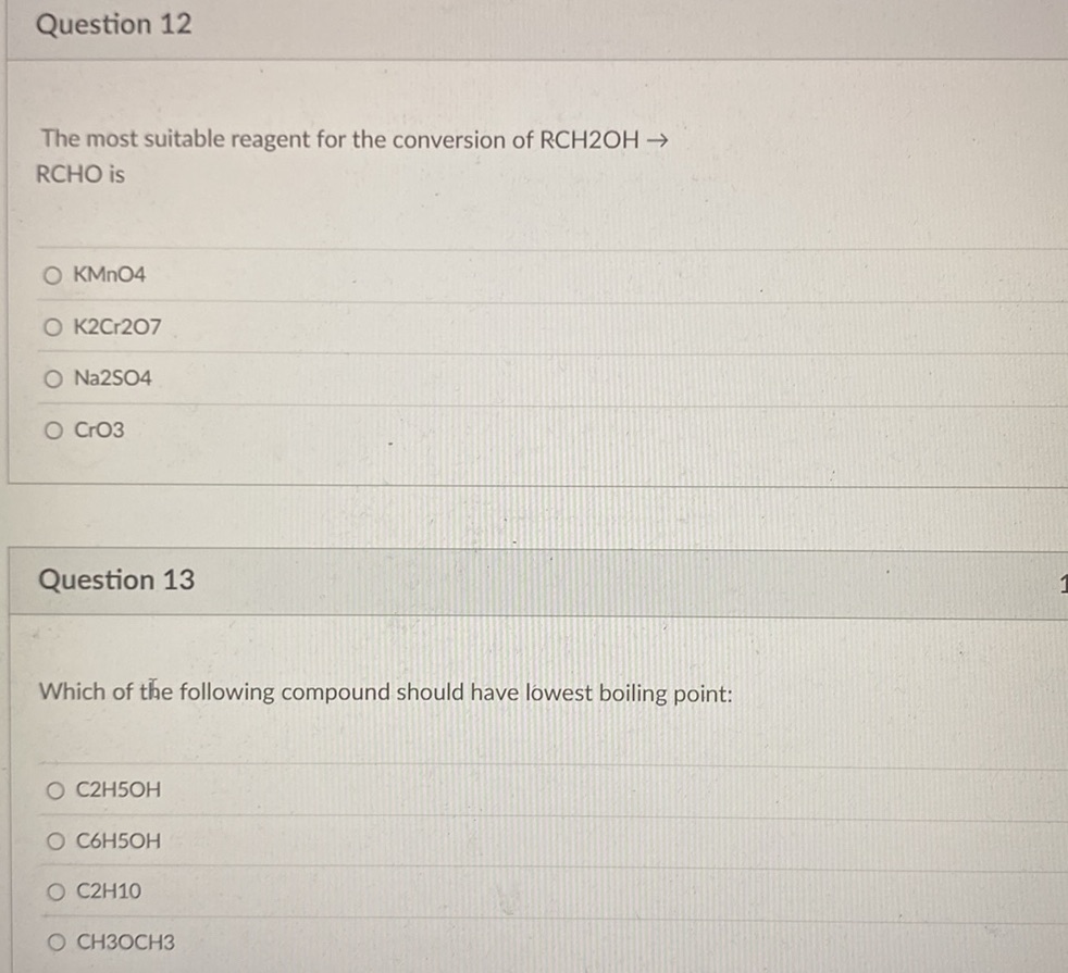 Question 12 The most suitable reagent for | StudyX