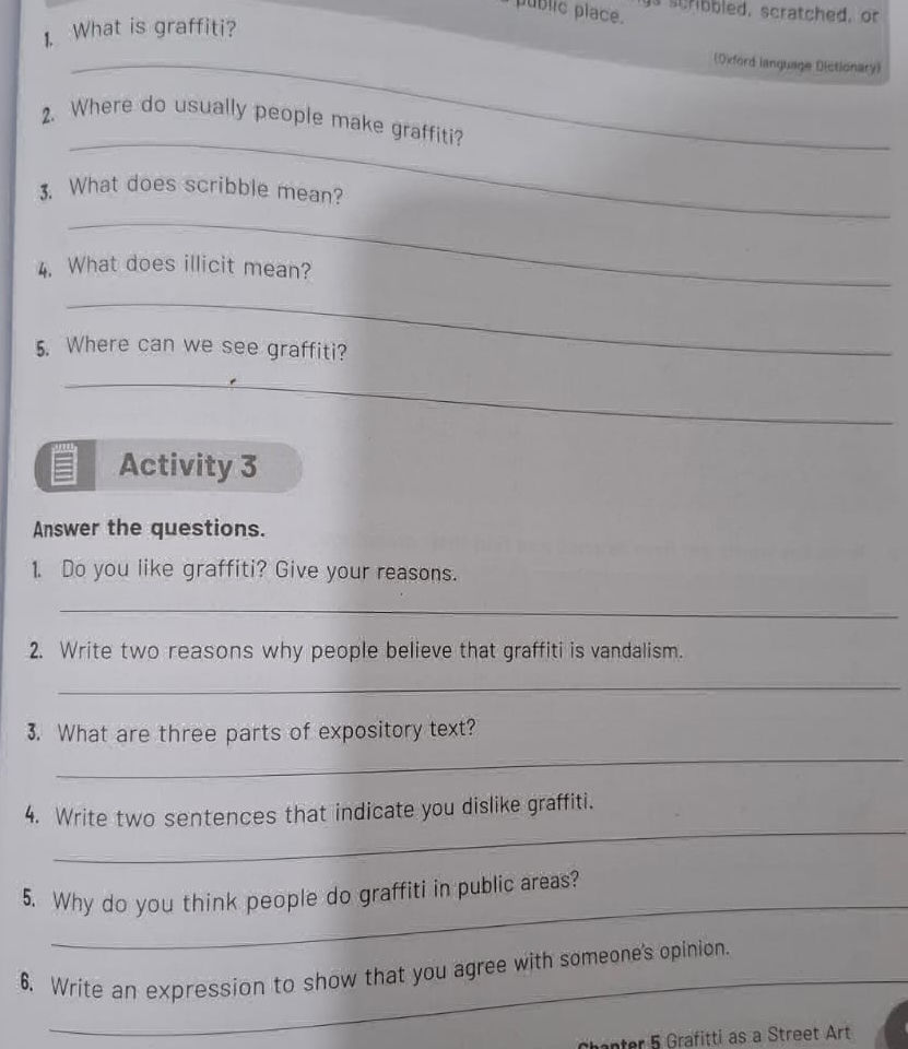 1. What is graffiti? 2. Where do usually | StudyX