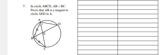 7. In circle ABCD, AB = BC. Prove that AB | StudyX