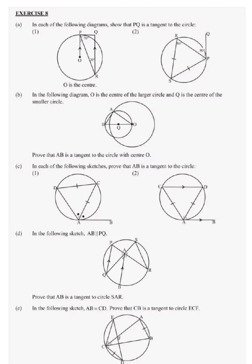 EXERCISE 8 (a) In each of the following | StudyX