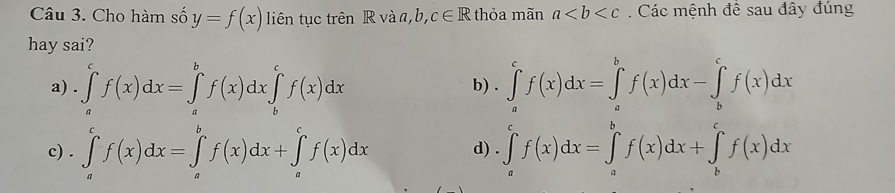 Câu 3. Cho hàm số y = f(x) liên tục trên R | StudyX