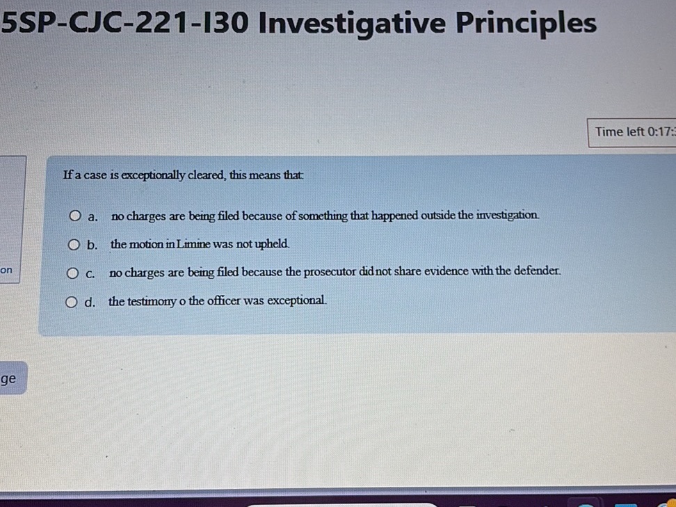 If a case is exceptionally cleared, this | StudyX