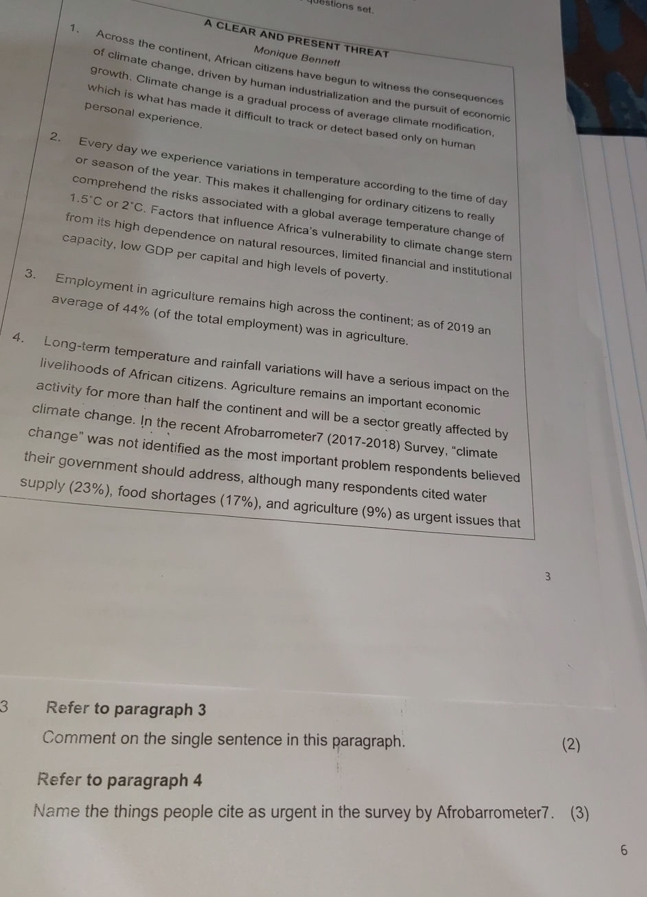 Refer to paragraph 3 Comment on the single | StudyX