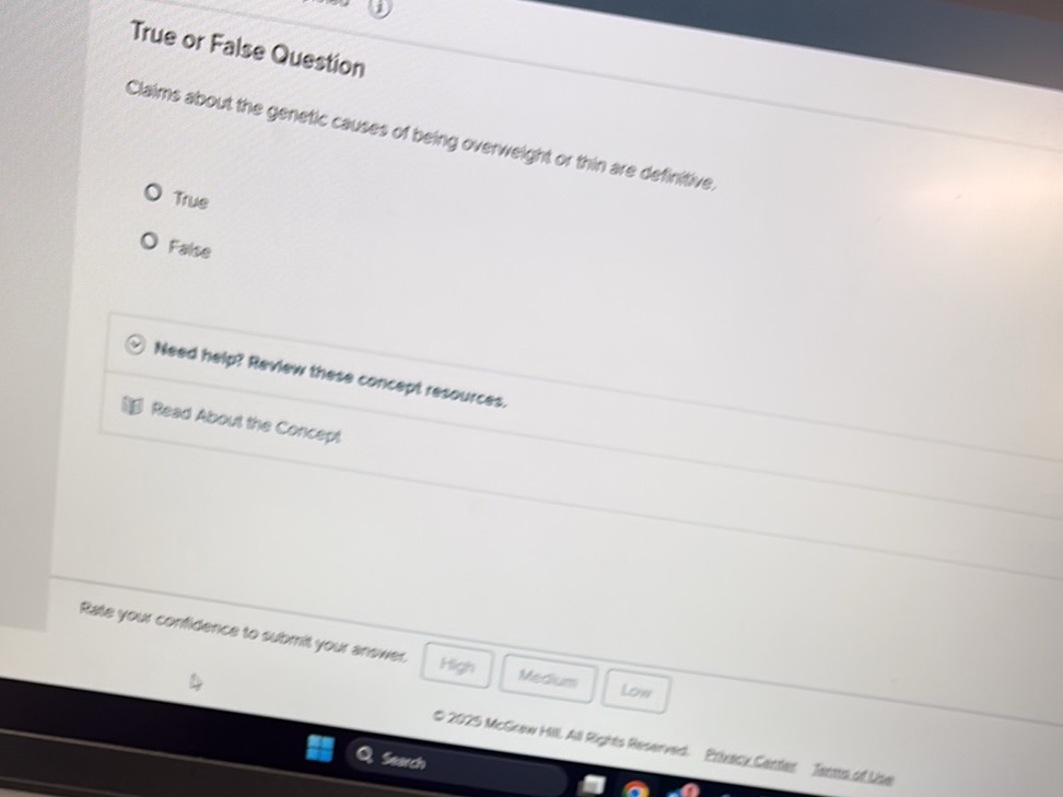 True or False Question Claims about the | StudyX