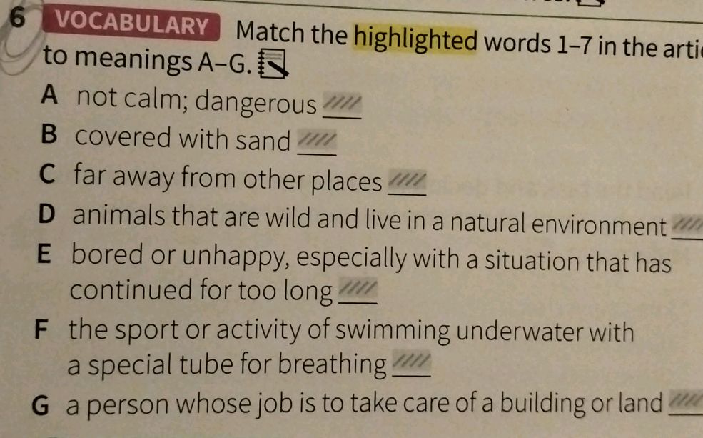 Match the highlighted words 1-7 in the arti | StudyX