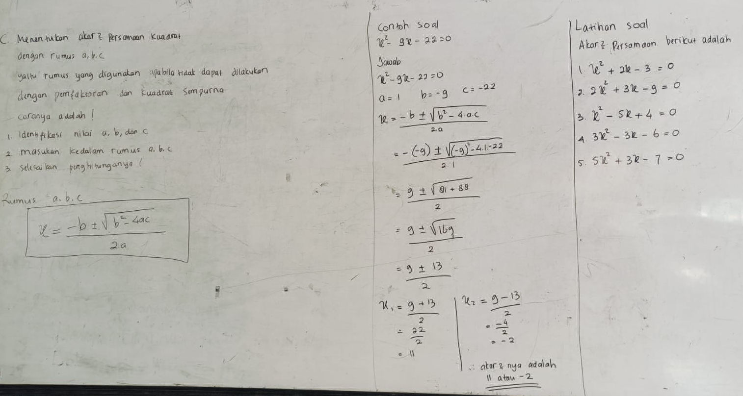 C. Menentukan akar Persamaan Kuadrat dengan | StudyX