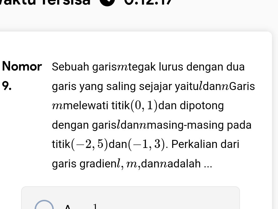 Sebuah garis tegak lurus dengan dua garis | StudyX