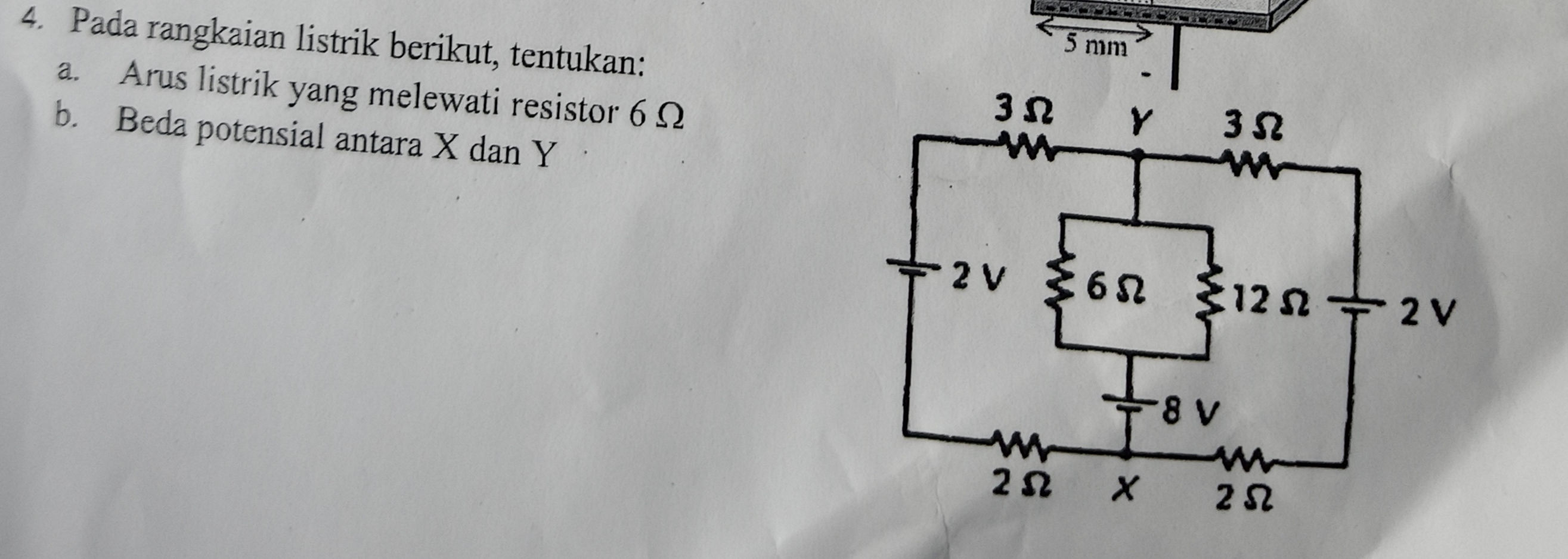 4. Pada rangkaian listrik berikut, tentukan: | StudyX