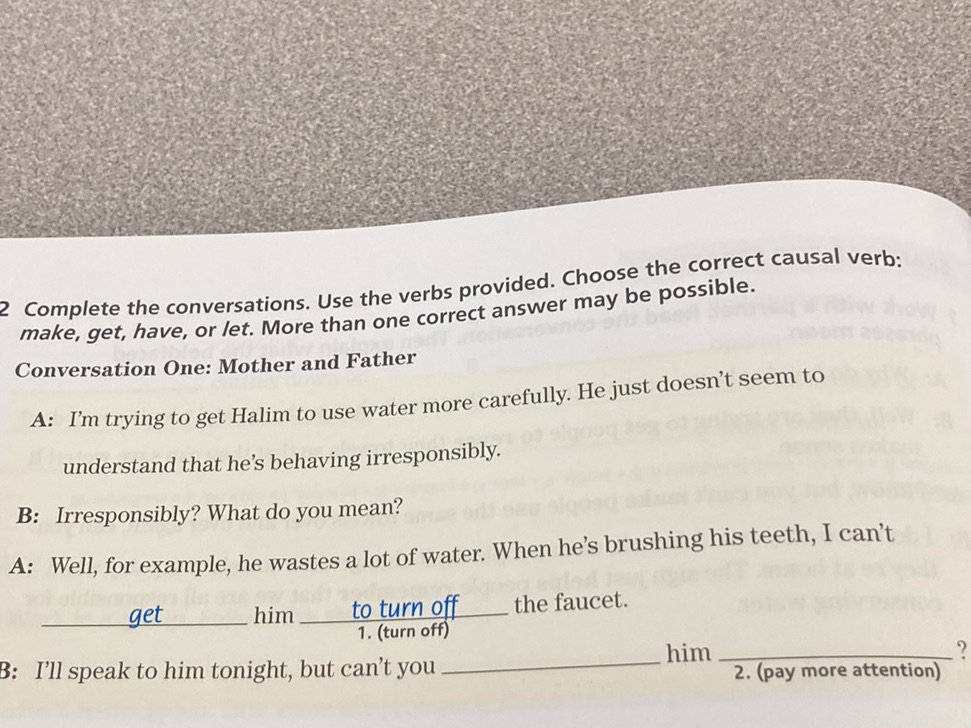 2 Complete the conversations. Use the verbs | StudyX