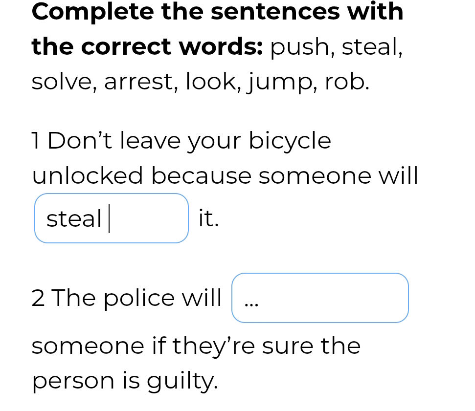 Complete the sentences with the correct | StudyX