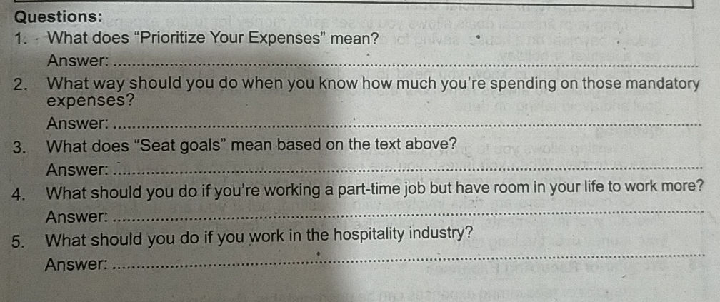 Questions: 1. What does "Prioritize Your | StudyX