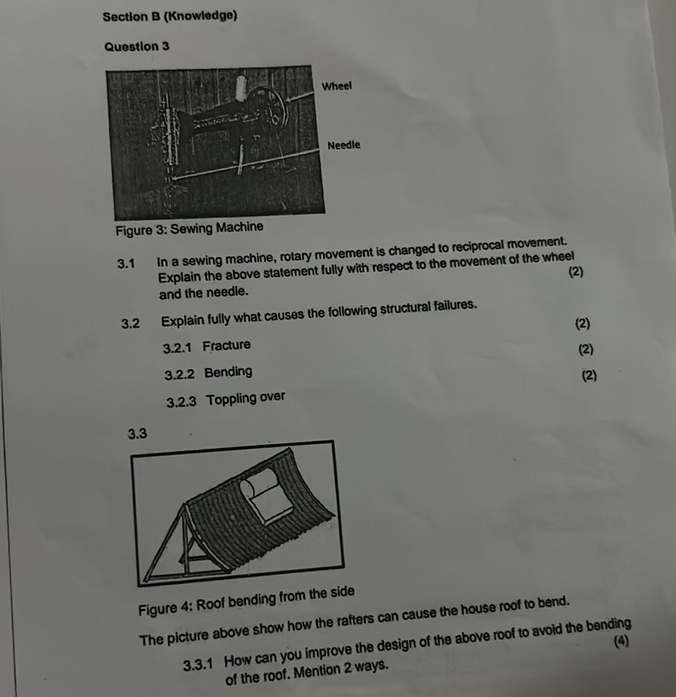 3.1 In a sewing machine, rotary movement is | StudyX