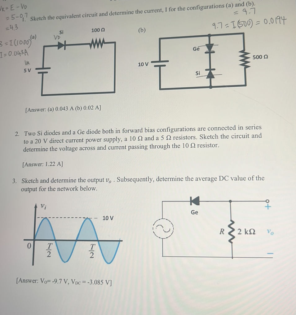 1. Sketch the equivalent circuit and | StudyX