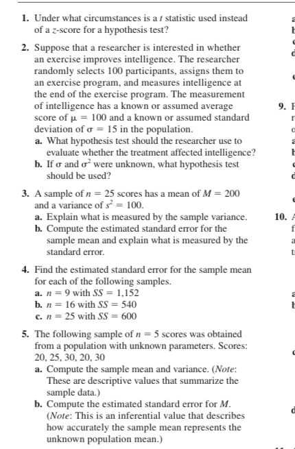 1. Under what circumstances is a $t$ | StudyX