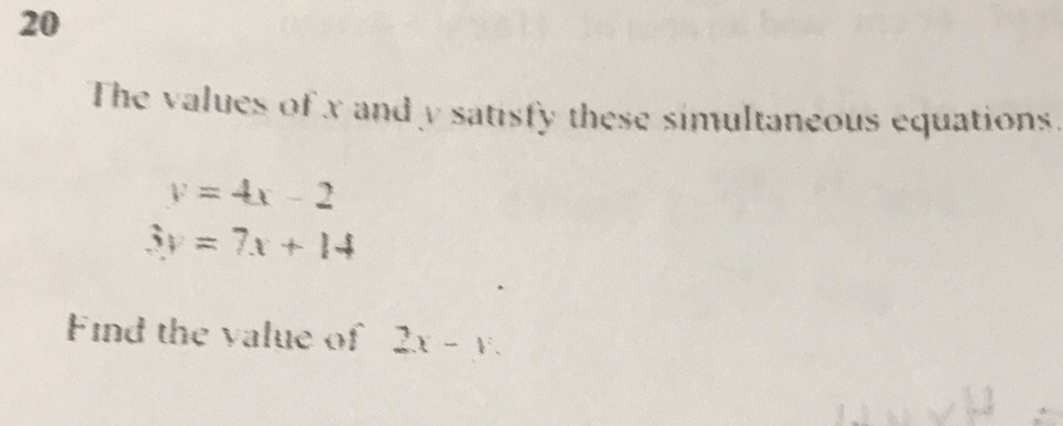 The values of x and y satisfy these | StudyX