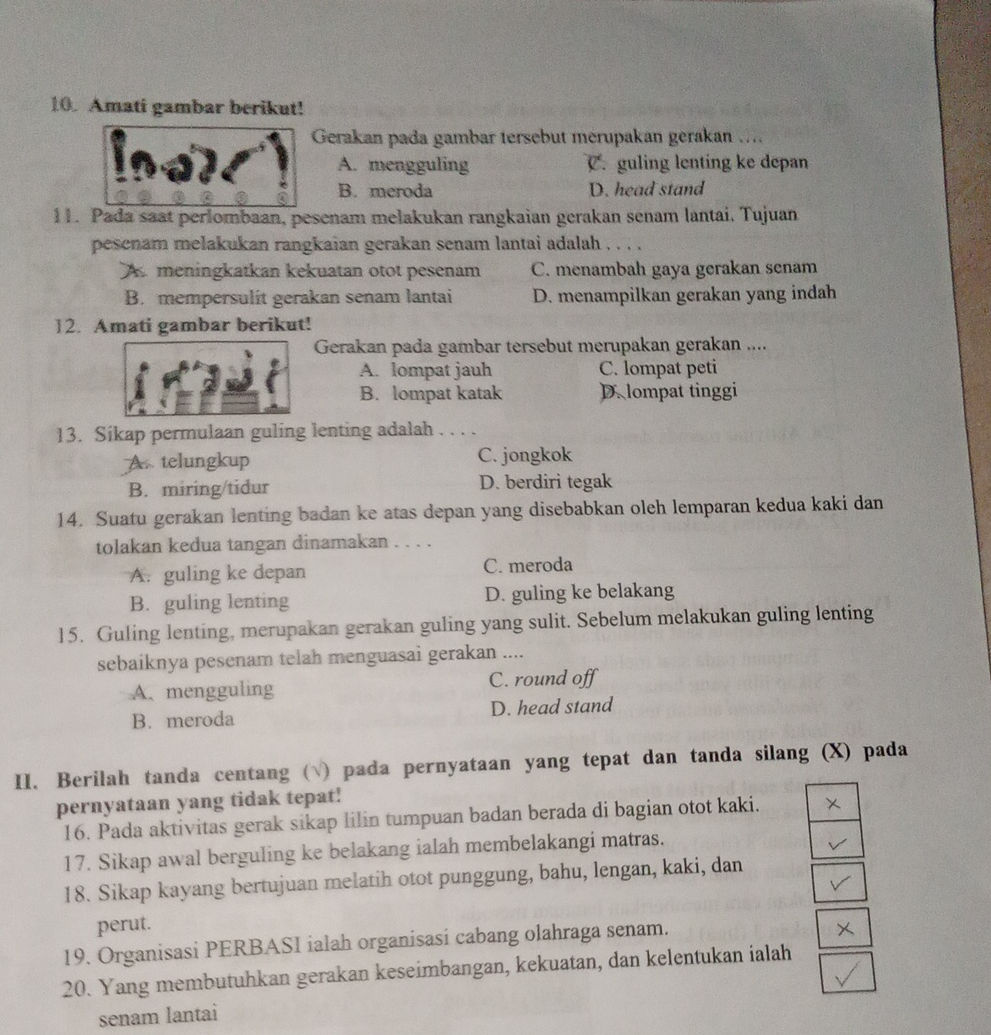 10. Amati gambar berikut! Gerakan pada | StudyX