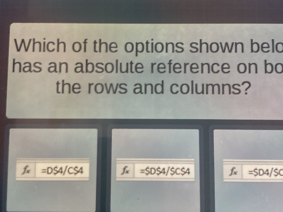 Which of the options shown below has an | StudyX