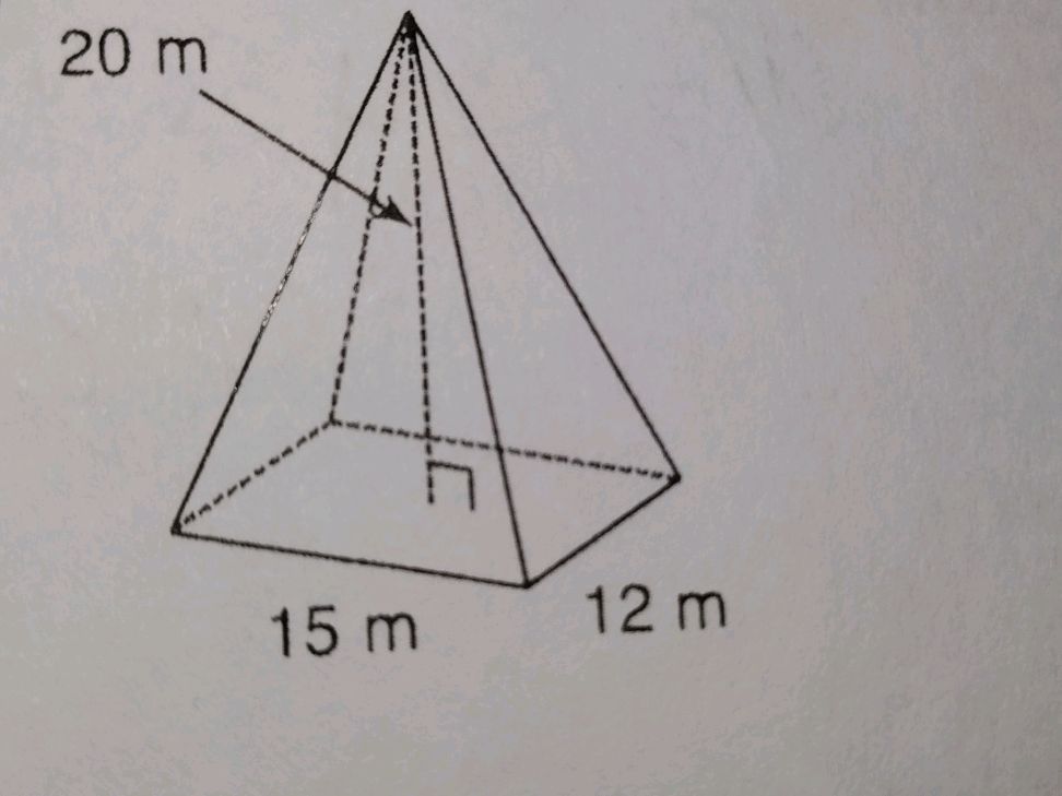 The image shows a pyramid with a height of | StudyX