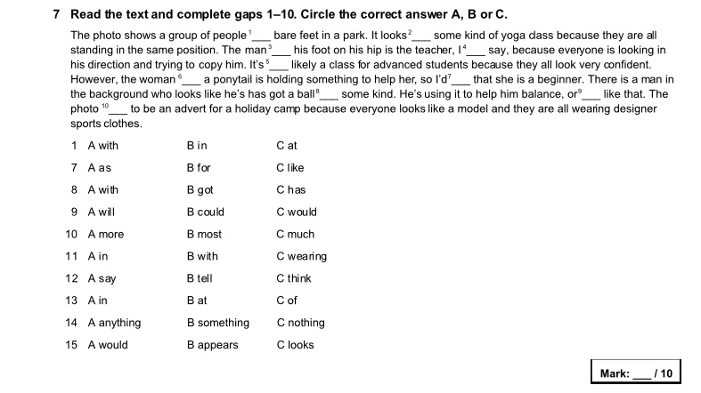 7 Read the text and complete gaps 1-10. | StudyX