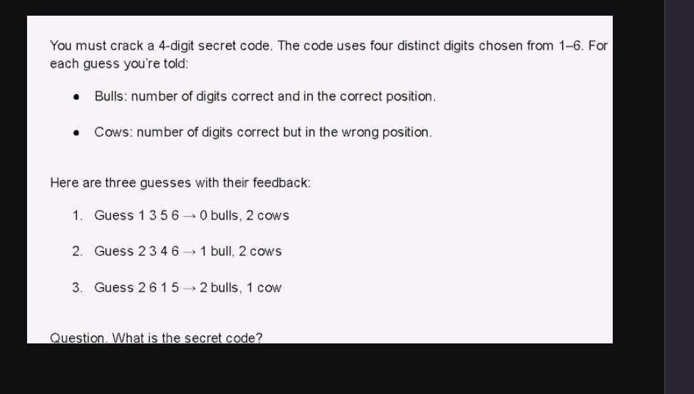 You must crack a 4-digit secret code. The | StudyX