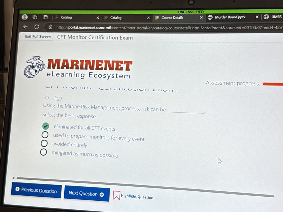 Using the Marine Risk Management process, | StudyX