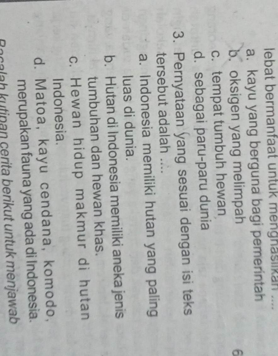 3. Pernyataan yang sesuai dengan isi teks | StudyX